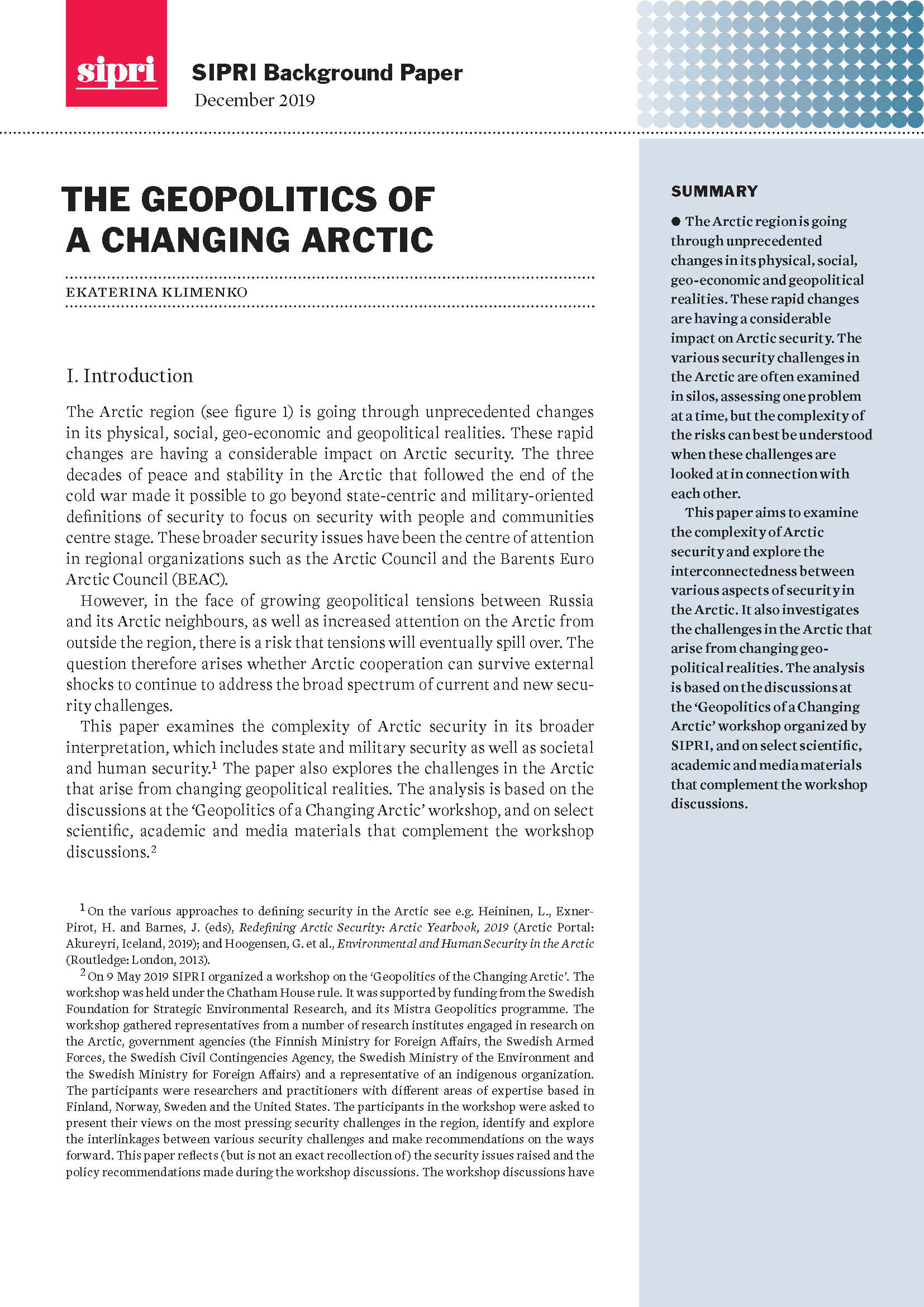 The Geopolitics of a Changing Arctic | SIPRI