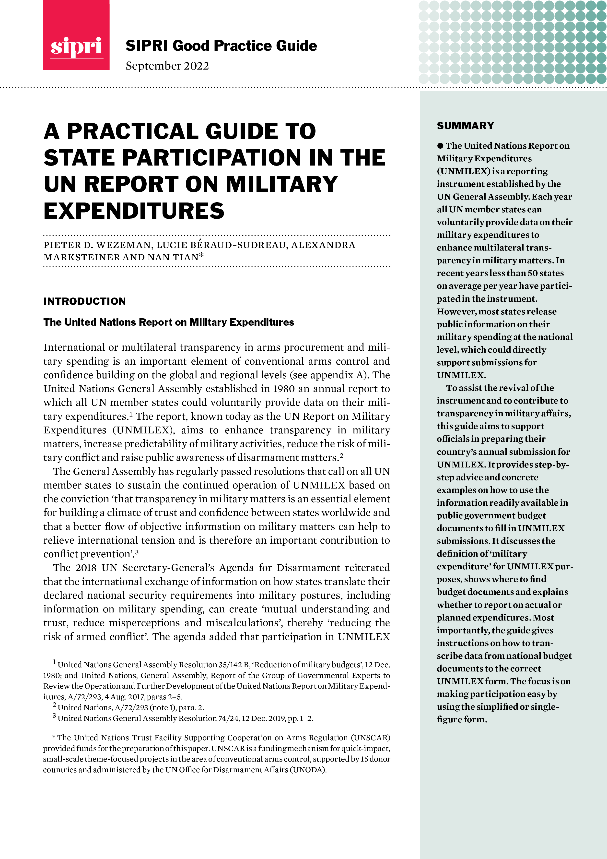 A Practical Guide to State Participation in the UN Report on Military ...