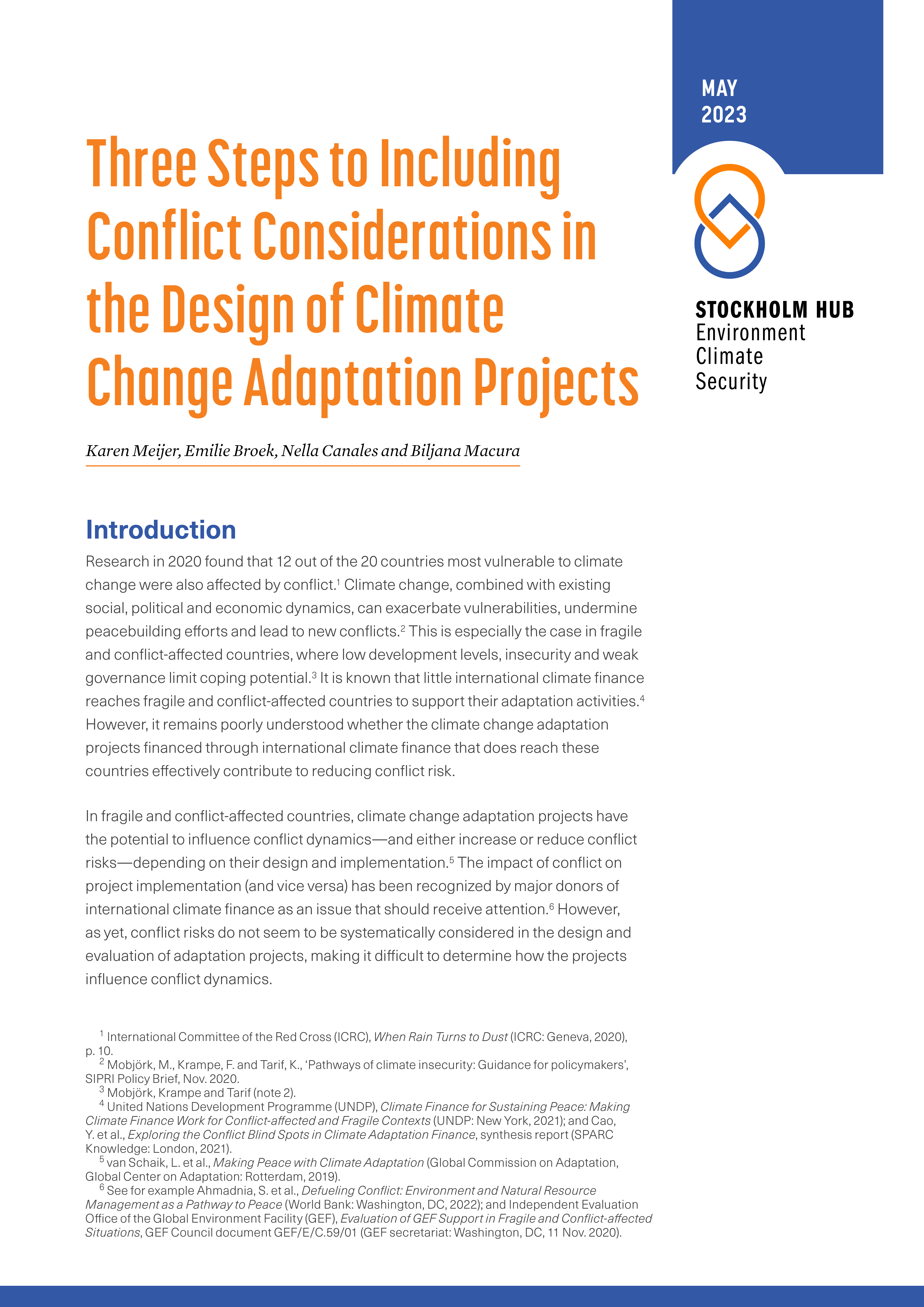 Three Steps to Including Conflict Considerations in the Design of ...