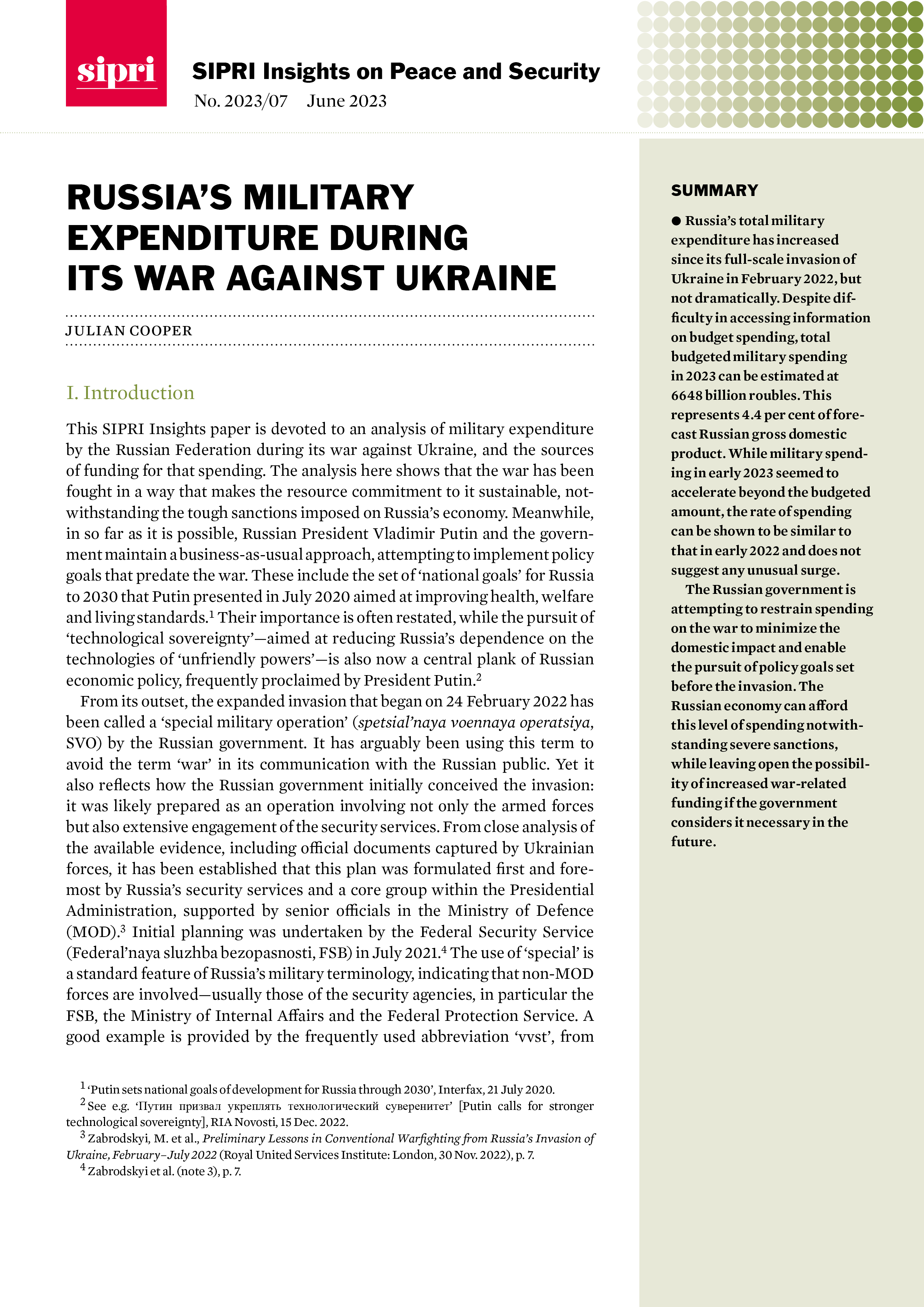 Russia’s Military Expenditure During Its War Against Ukraine | SIPRI