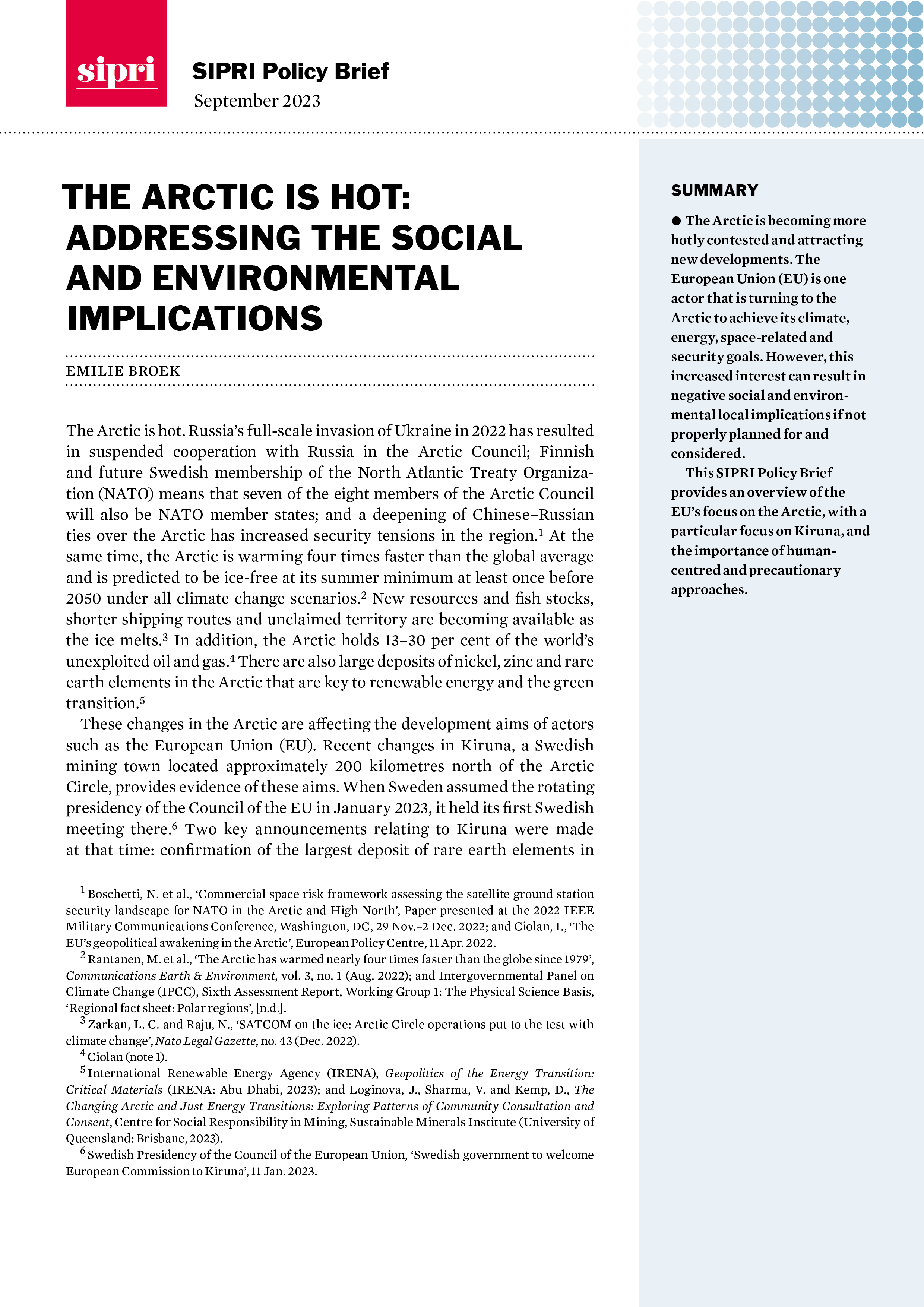 The Arctic is Hot: Addressing the Social and Environmental Implications ...
