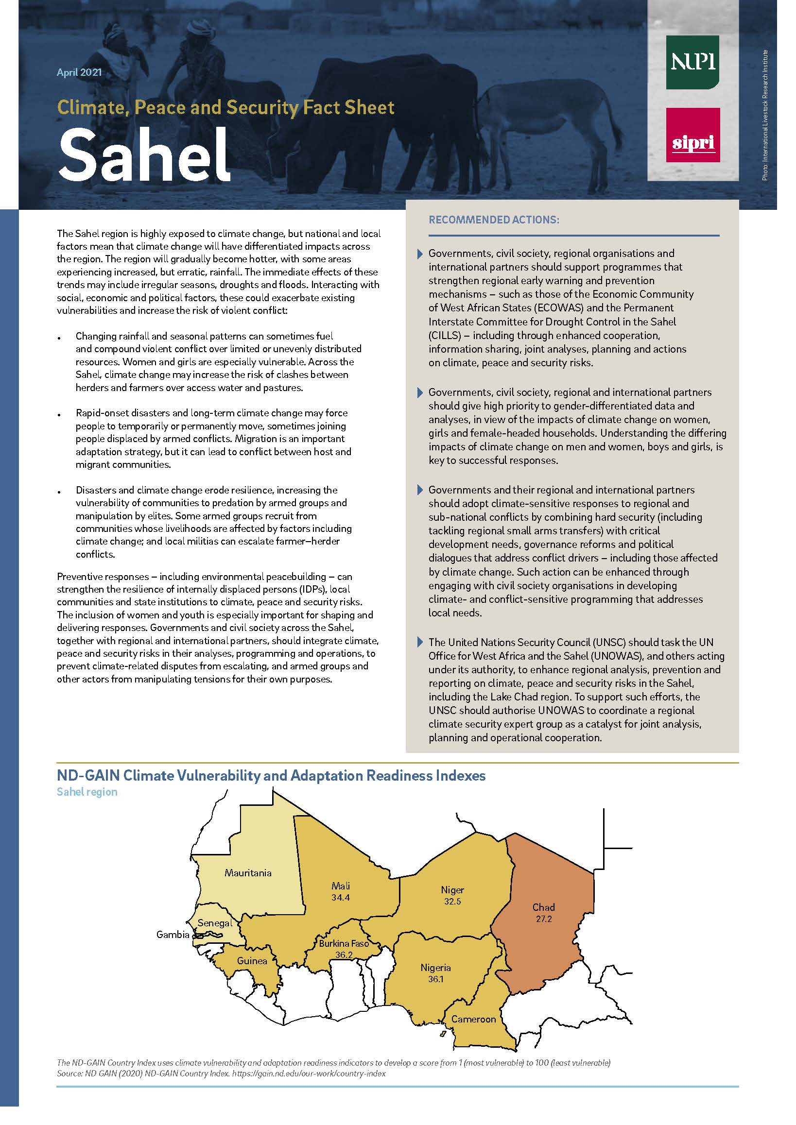 Climate, Peace and Security Fact Sheet: Sahel (2021) | SIPRI
