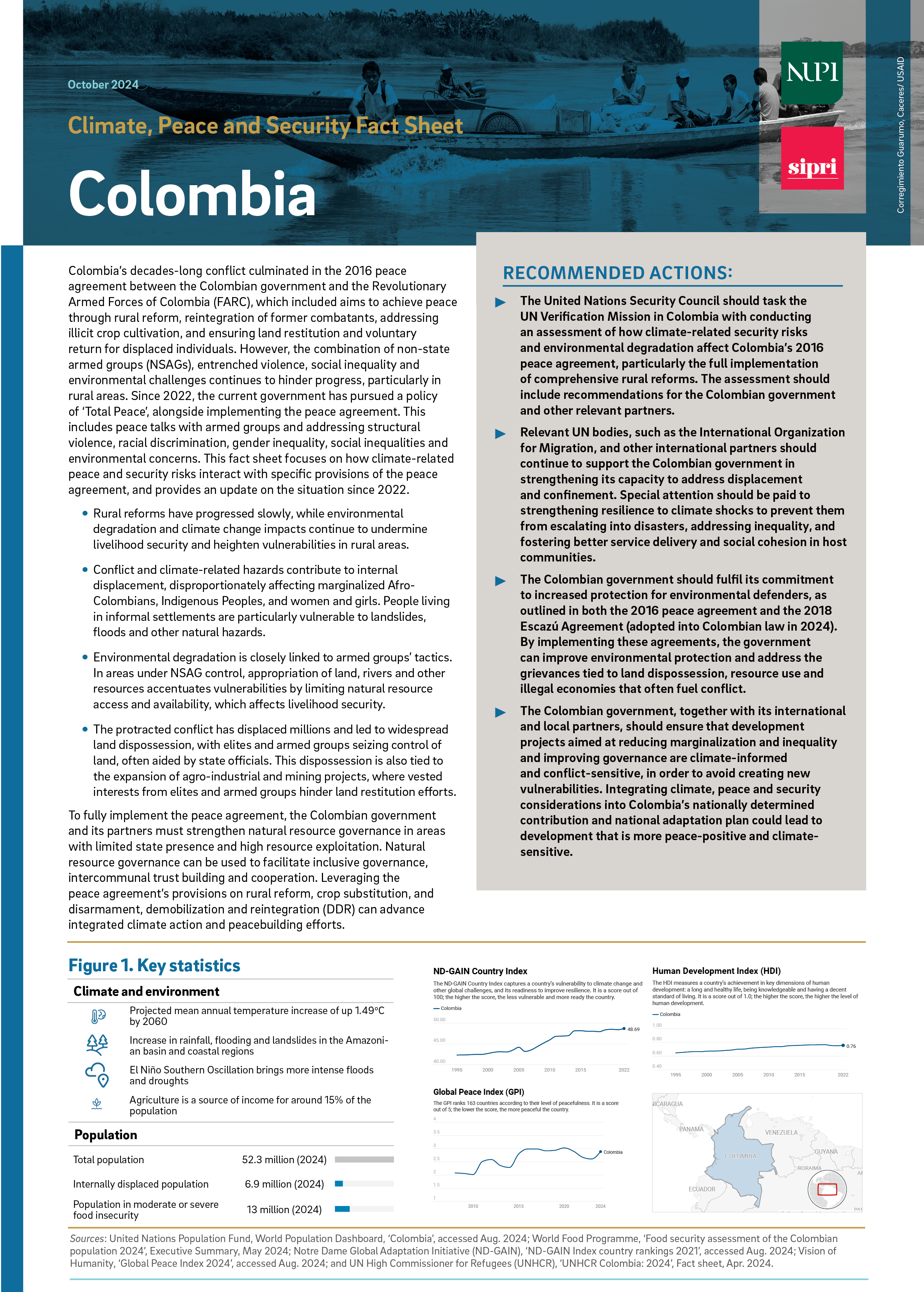 Climate, Peace and Security Fact Sheet: Colombia (2024) | SIPRI