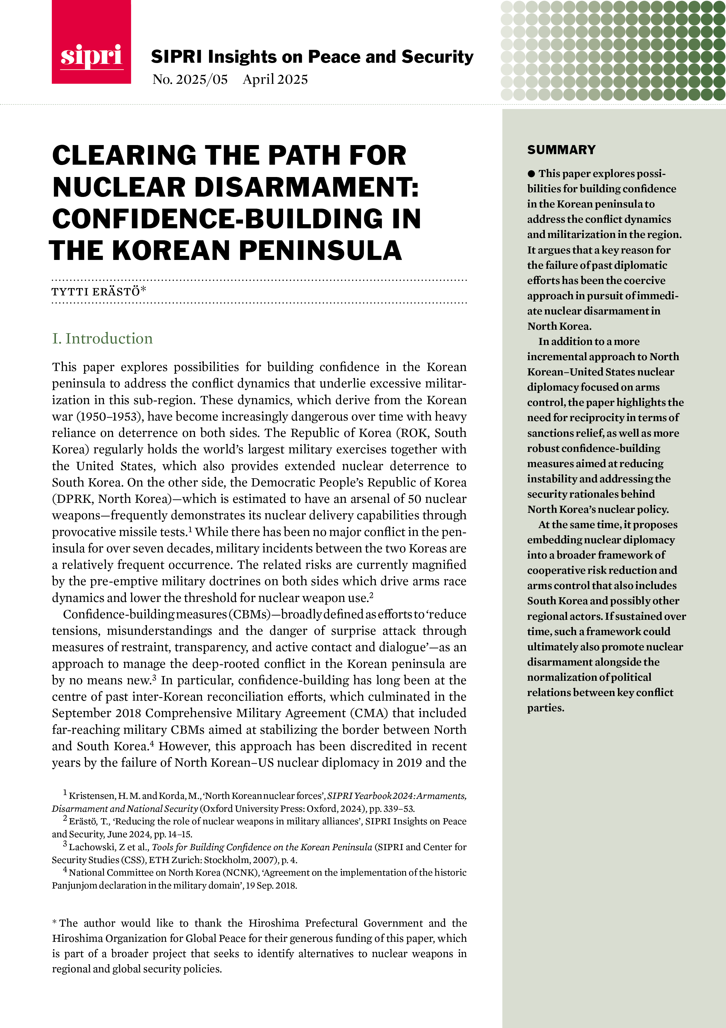 Clearing the Path for Nuclear Disarmament: Confidence-building in the ...