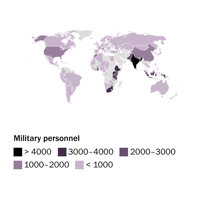 Contributors of military personnel to multilateral peace operations as of Dec. 2024 | SIPRI