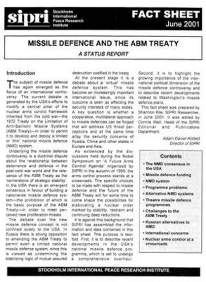 Missile Defence and the ABM Treaty: A Status Report | SIPRI