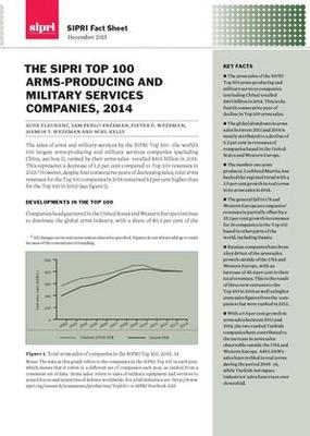 The SIPRI Top 100 Arms-producing and Military Services Companies, 2014 ...