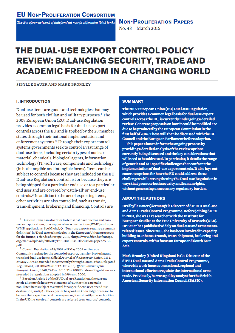 The Dual-use Export Control Policy Review: Balancing Security, Trade ...